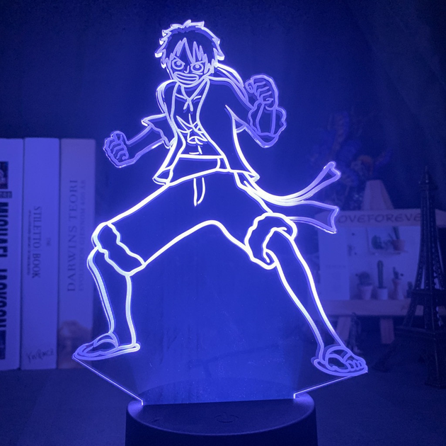 Светильник с 3D эффектом, led лампа - Луффи из аниме One Piece / Ван ...