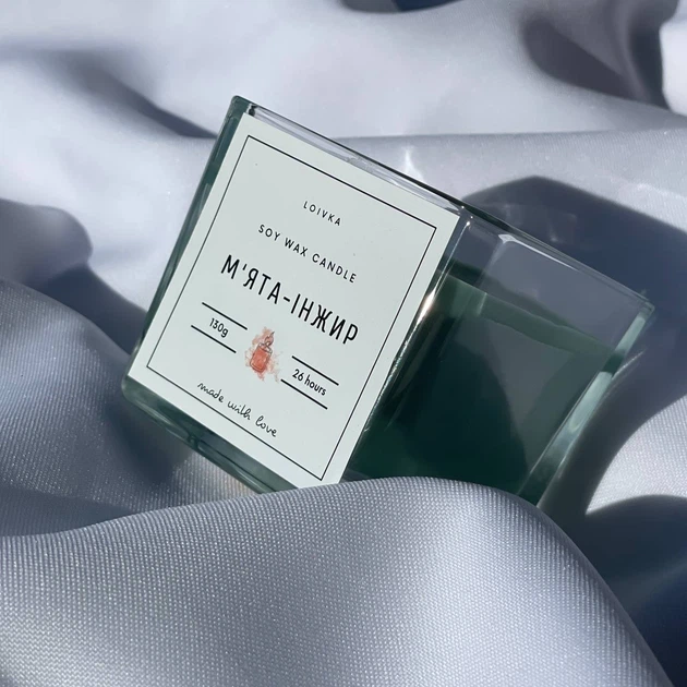 Свеча соевая с деревянным фитилем Мята Инжир купить онлайн на Rozetka