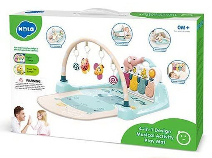 Детский музыкальный развивающий коврик с дугой Hola Toys – Безопасно ...