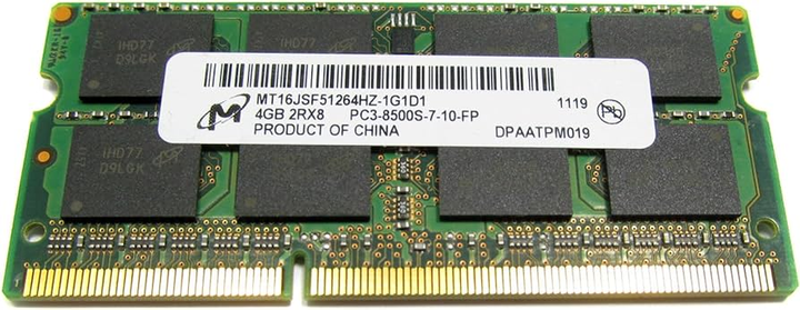Пам'ять MICRON 4GB SO-DIMM DDR3 1066 MHz (MT16JSF51264HZ-1G1D1) – фото ...