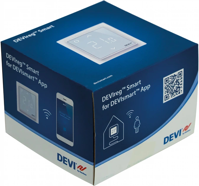Програмований терморегулятор з Wi-Fi, сенсорним дисплеєм і датчиками температури DEVI DEVIreg ...