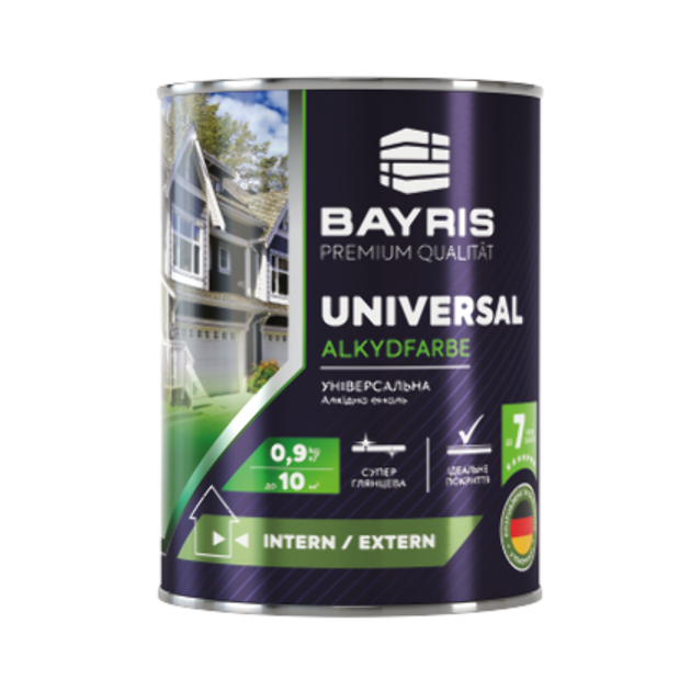 Эмаль алкидная «Bayris» глянцевая 0,9 кг. (красно-коричневая) – фото ...