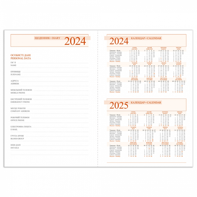 Ежедневник датированный карманный Leo Planner 2024 Destiny A6 352 стр