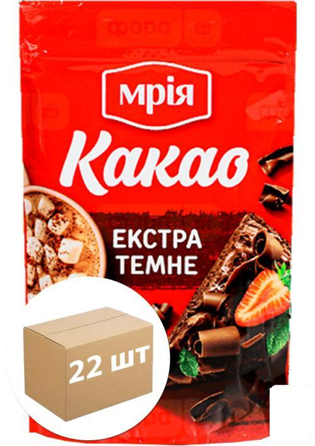 Порошок какао (екстра чорний) 22% ТМ "Мрія" 100г упаковка 22 шт (152148 ...