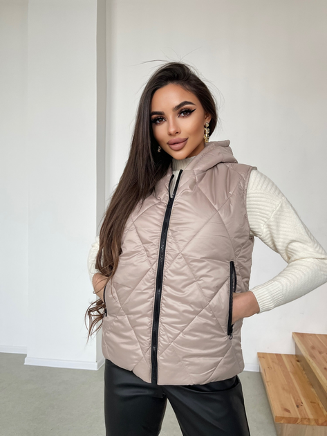 Жилетка женская стеганая с капюшоном K&ML 35 3XL - 4XL ( 52 - 54 ...
