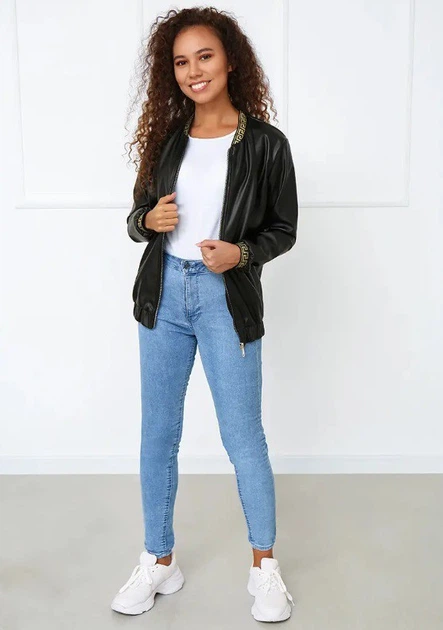 Женский бомбер Fashion экокожа 42/44 черный от продавца: My locker – в ...