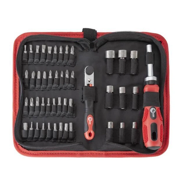 Отвертка реверсивная с комплектом насадок и трещоткой INTERTOOL VT-1048 48 единиц – фото, отзывы ...