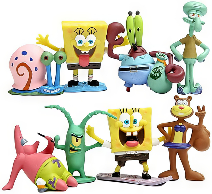 Набор фигурок Губка Боб, 8в1 - Spongebob – игрушки с доставкой от ROZETKA