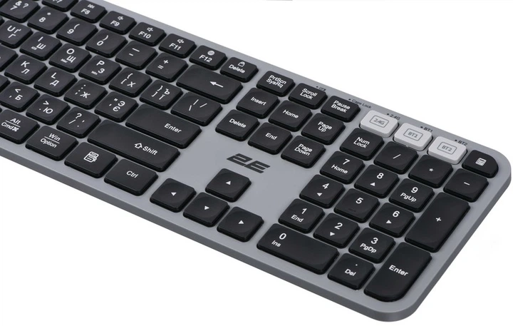 Клавіатура 2E KS240 Wireless USB/Bluetooth Grey (2E-KS240WG) – фото ...