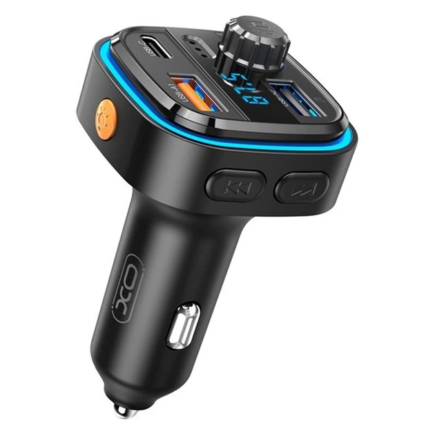 Автомобильный FM-трансмиттер модулятор XO BCC08 |2USB/Type-C, 15W/3A ...