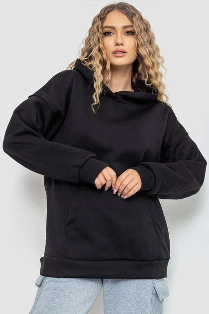 Худі жіноча на флісі колір чорний розмір L Fa 008316 від продавця ІМ Тея в інтернет