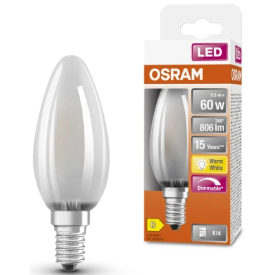 Лампочка Osram LED CL B60 DIM 6,5W/827 230V GL FR E14 (4058075434486) – фото, отзывы ...