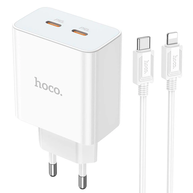 Адаптер сетевой HOCO Type-C to Lightning Cable Leader dual port (2C ...