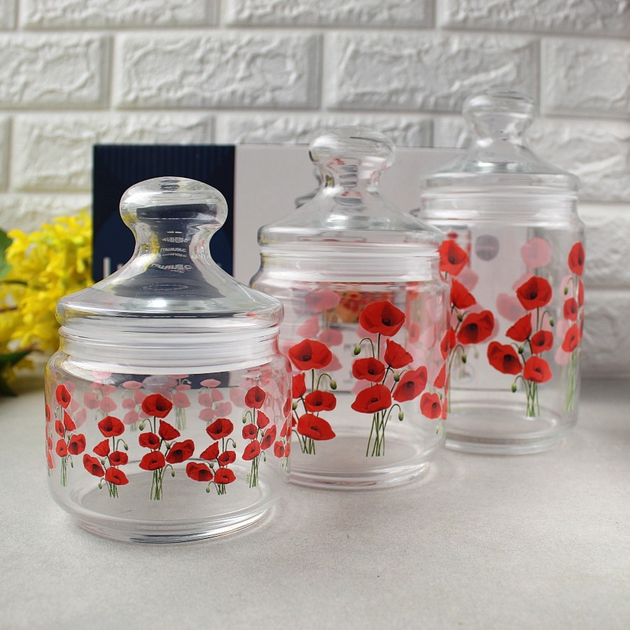 Набор банок с маками 3 предмета Luminarc Jar Hypnosis (P4832) – фото ...