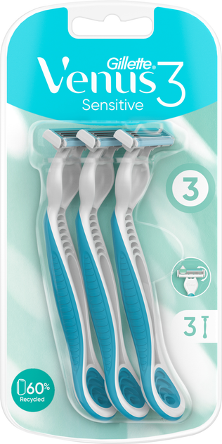 Одноразовые станки для бритья женские Gillette Venus 3 Sensitive 3 шт ...