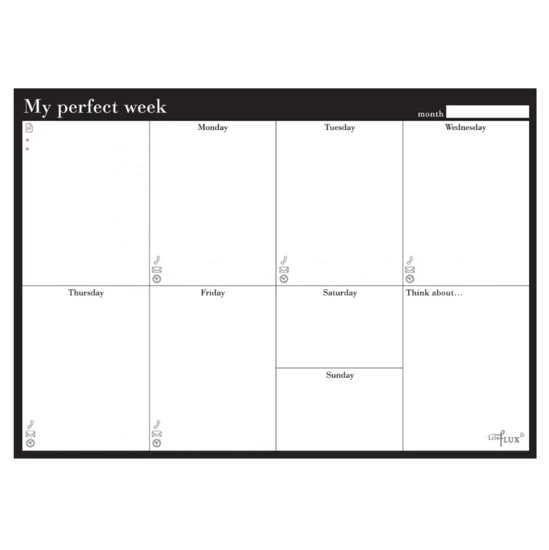 Тижневик планер My perfect week Класик LifeFLUX 52 аркуша А4 Чорно ...