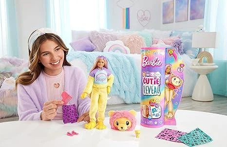 Лялька Barbie Cutie Reveal зі світлим волоссям та плюшевим костюмом ...