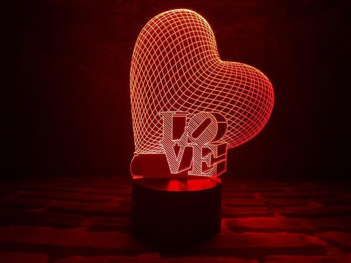 3D светильник-ночник «Сердце» . 7 цветов свечения – фото, отзывы ...
