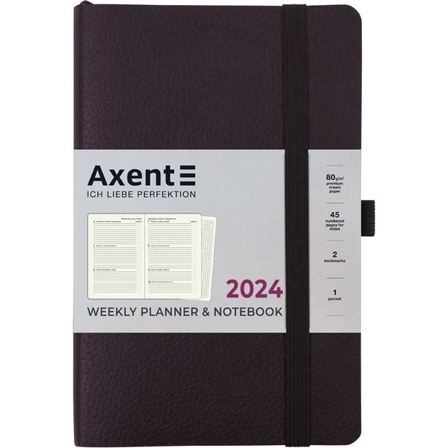 Щотижневик 2024 Axent 12,5*19,5 Partner Soft Skin 8509-24 - Чорний – фото, відгуки ...