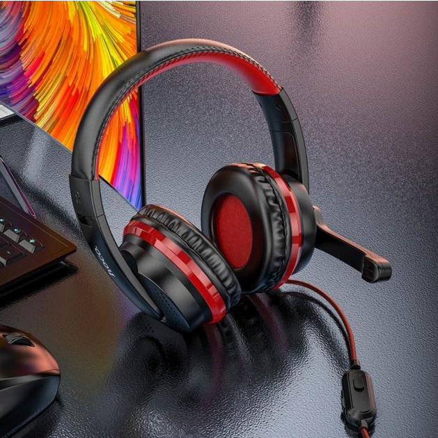 Наушники игровые с микрофоном Hoco W103 красные купить в интернет ...
