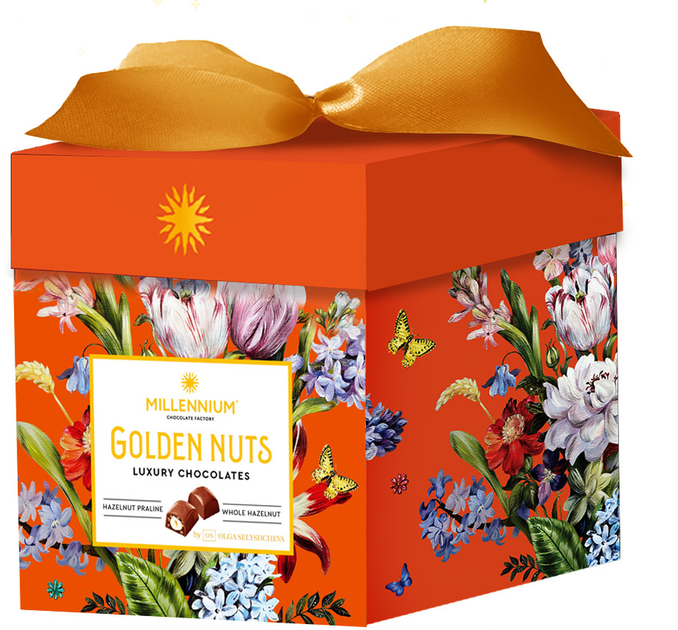 Цукерки Millennium Golden Nut з Начинкою та Цілими горіхами 150 г