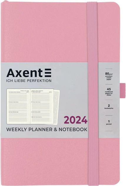 Щотижневик Axent Partner Soft Skin 2024 12.5x19.5 см пудровий (8509-24-24-A) – фото, відгуки ...