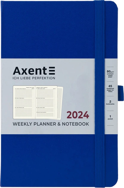 Щотижневик Axent Partner Strong 2024 12.5x19.5 см класичний синій (8505-24-38-A) – фото, відгуки ...