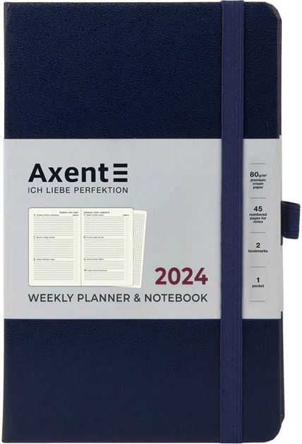 Щотижневик Axent Partner Strong 2024 12.5x19.5 см синій (8505-24-02-A) – фото, відгуки ...