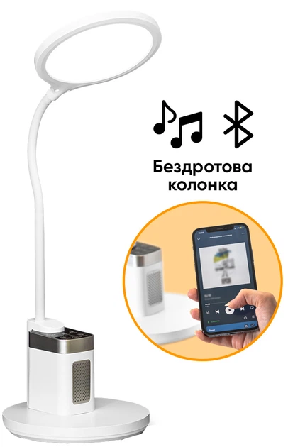 Настольная светодиодная лампа Mealux DL-420 White 10W 530lm 3000-4000-5700K 220V (BL1136B White ...