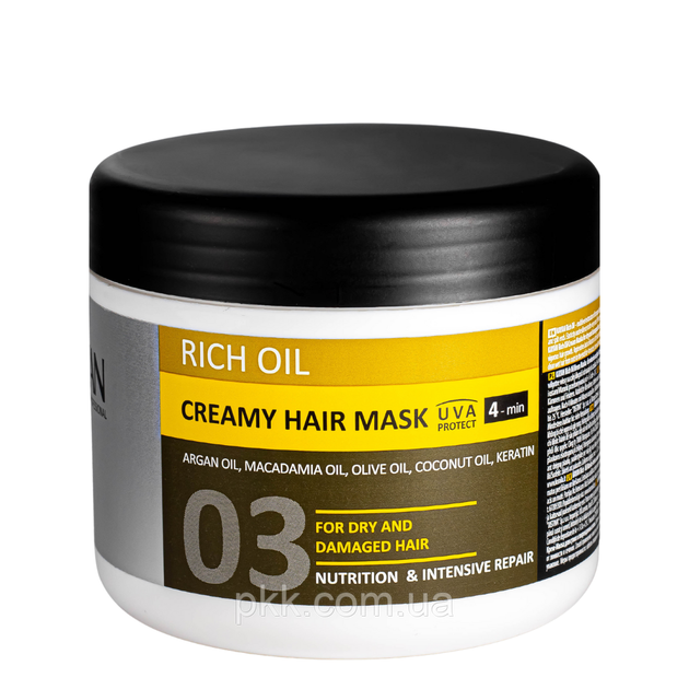 Крем маска для сухих и поврежденных волос Rich Oil Creamy Hair Mask с ...
