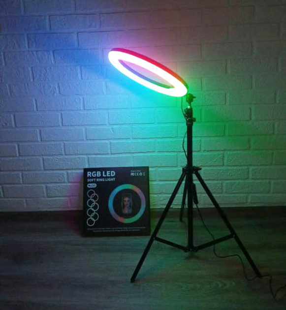 Кольцевая светодиодная цветная лампа RGB LED MJ30 Набор блогера селфи ...