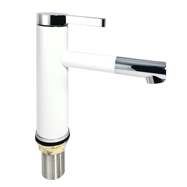 Змішувач для умивальника Frap гусак білий хром гайка F1052-14 – фото, відгуки, характеристики в ...