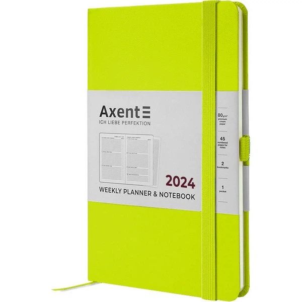 Еженедельник Axent 2024 Partner Strong 125х195 мм лимонный 8505-24-60-A – фото, отзывы ...