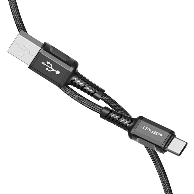 Кабель ACEFAST C1-04 USB to Type-C 3A, 1.2m, nylon aluminum connectors ...