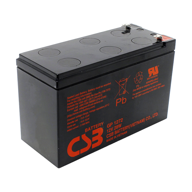 Аккумуляторная батарея CSB GPL1272F2, 12V 7,2Ah (151х65х100мм) 2,63кг ...