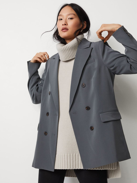 Пиджак удлиненный женский H&M 934489b88 M Серый (KC1000000029145) – в ...