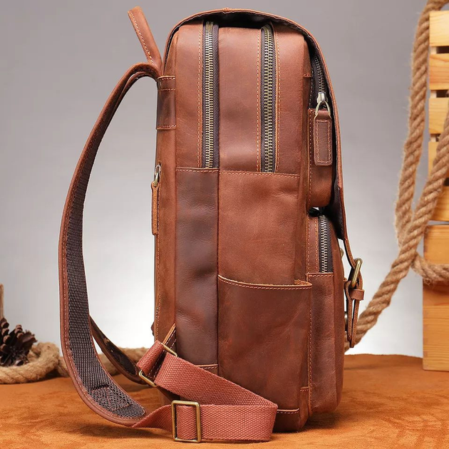 Качественный кожаный городской мужской рюкзак для ноутбука Bexhill ...