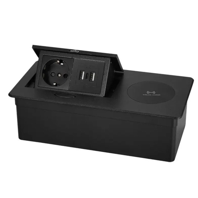 Выдвижной розеточный блок Rewnssin 1 розетка + 2 USB, индукционная ...