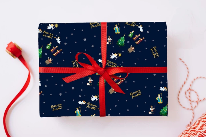 Подарунковий пакувальний папір Подарунковий папір на Різдво або Новий рік 8 листів в комплекті