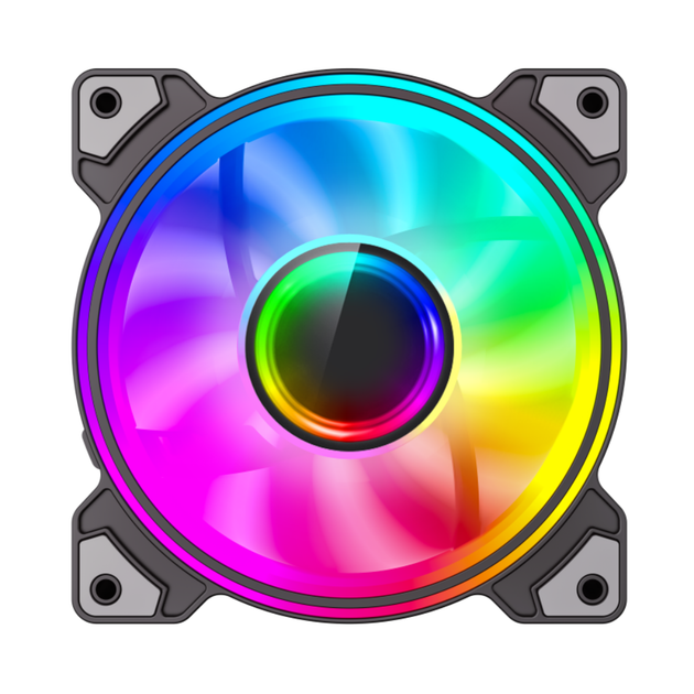 Кулер для корпуса GameMax Dual Ring Infinity BK RGB-подсветка 120мм ...