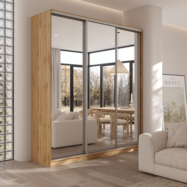 Шкаф-купе Viant Light2 Зеркало/Зеркало 1800х600x2400 мм Дуб тахо – фото ...