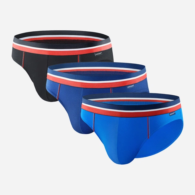 Набор трусов слипы мужской Uniconf NB48RSET 2XL 3 шт Черный/Синий ...