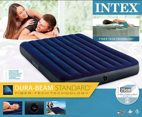 Надувний матрац для сну полуторний Intex 64758 137х191х25 см в коробці ...