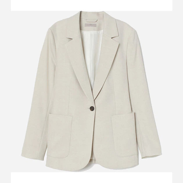 Пиджак удлиненный женский H&M Q2009-891375 42 Светло-бежевый ...