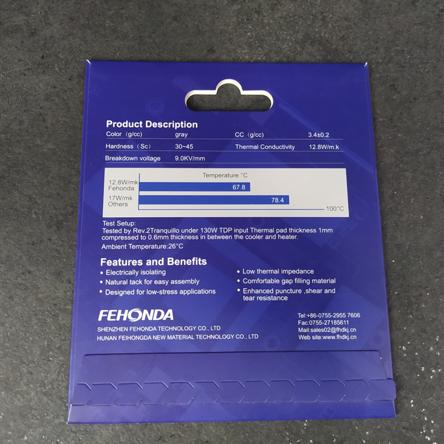 Термопрокладка Fehonda 100x100x0.75mm (12.8W/m*k) (18824) – фото ...