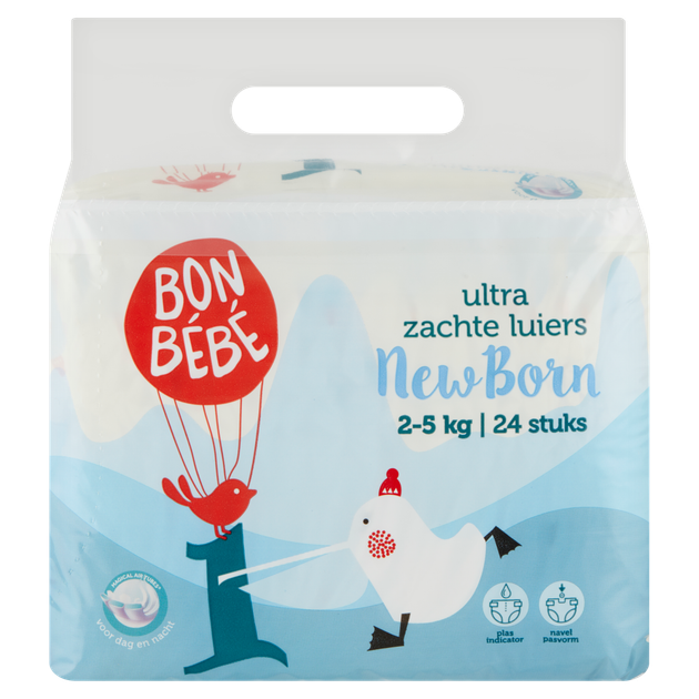 Підгузки дитячі Bon Bebe 1 від 2 до 5 кг 24 шт (8710624357924 ...