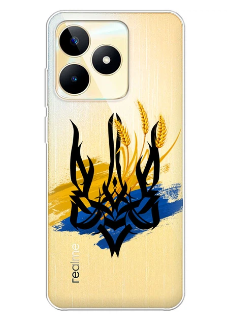 Realmi C51 прозрачный силиконовый чехол iSwag с украинским дизайном ...