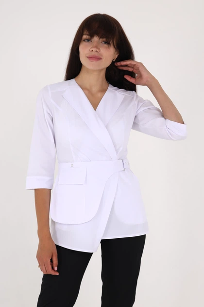 Медична куртка Віторія Біла, 42 – Брендовая одежда | ROZETKA