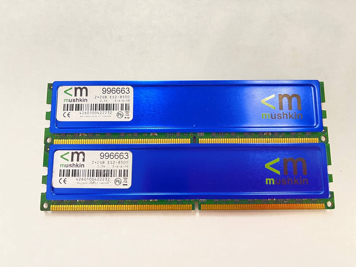 Оперативна пам'ять Mushkin DDR2 4Gb Kit (2*2Gb) 1066MHz PC3-8500 Б/У ...