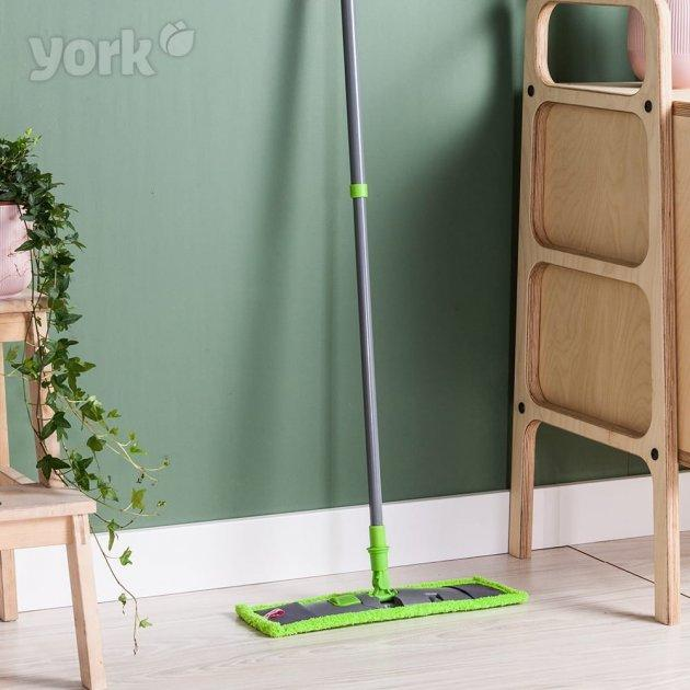 Швабра York 40х10 см зеленая из микрофибры для мытья и уборки от ...